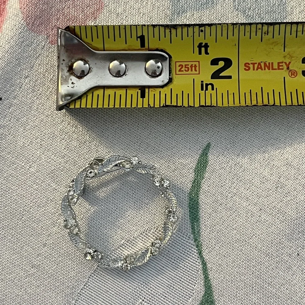 Serry’s | Jewelry | Vintage Serrys Round Pin Silver Like With Clear ...